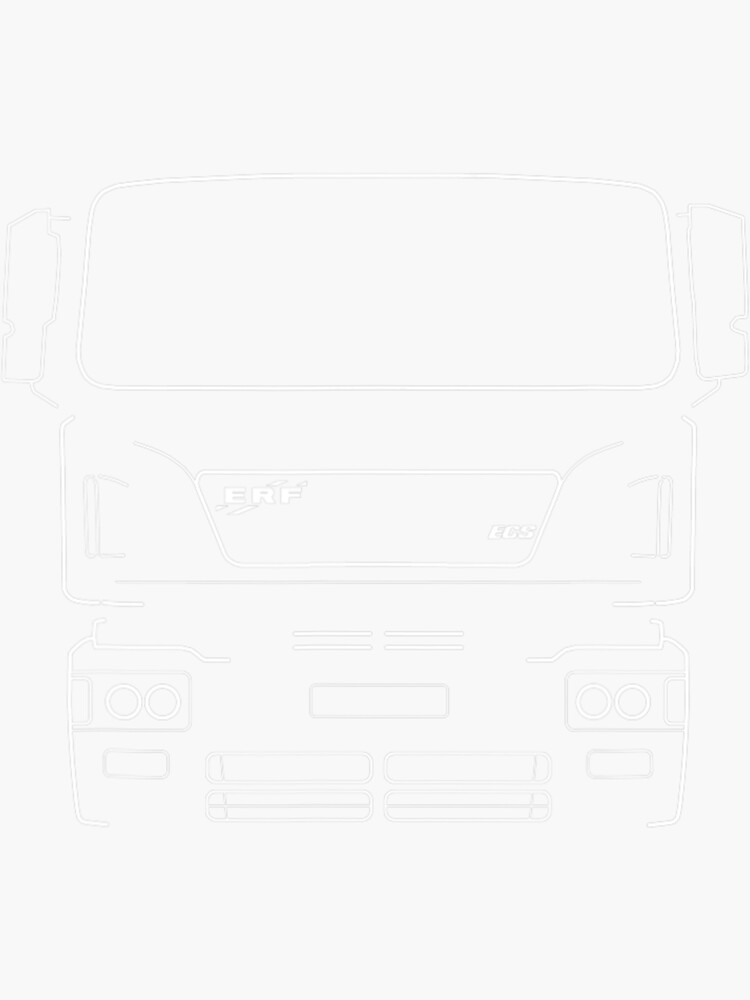 "Erf Ecs Classic Lorry Wagon White Outline" Sticker by bragggarveylivv ...