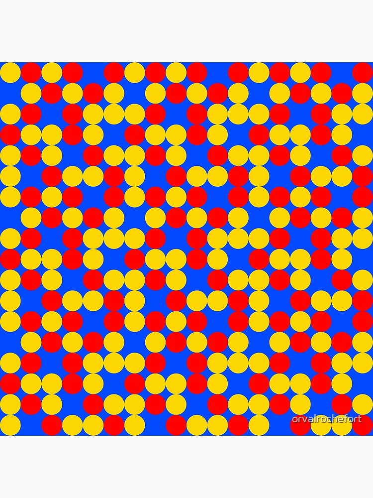 "blue background yellow red dots pattern" Art Print by orvalrochefort ...