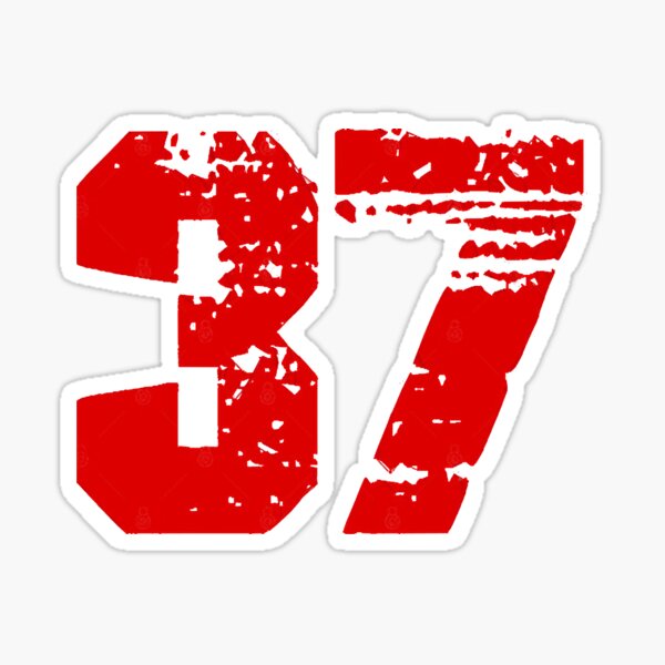 "Thirty Seven 37 " Sticker for Sale by JamesBe5804334 | Redbubble