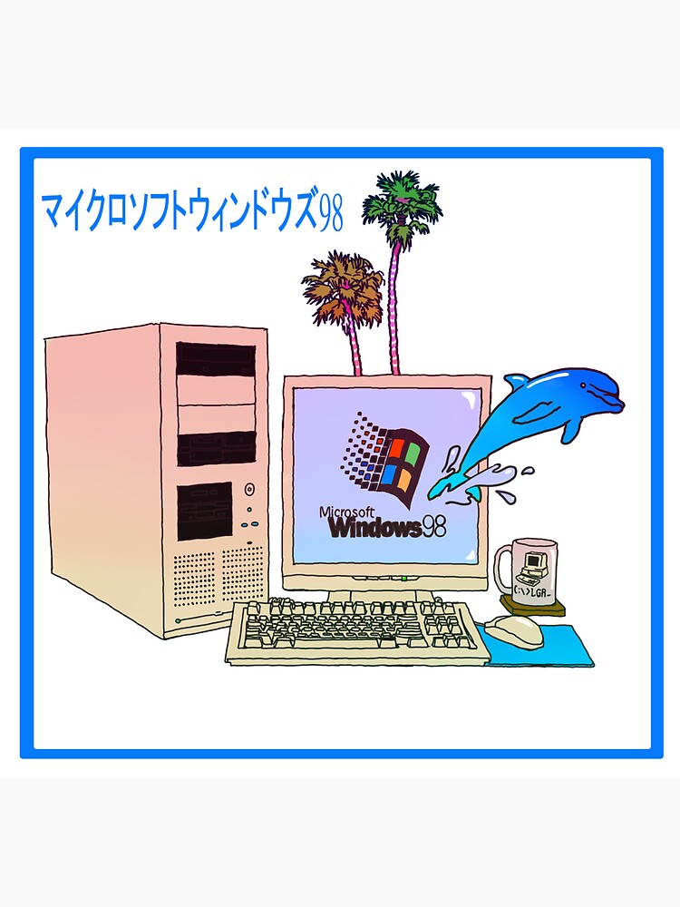 "Microsoft Windows 98" Sticker by spookyypunk | Redbubble