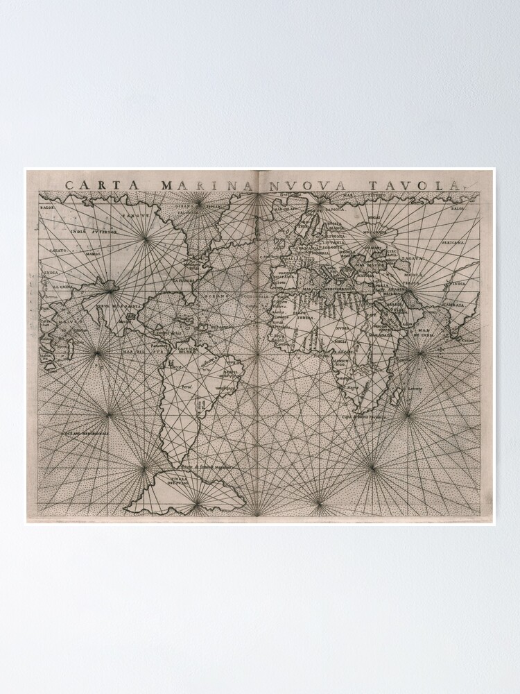 "Old world map marine chart 1561" Poster for Sale by trotamundos ...