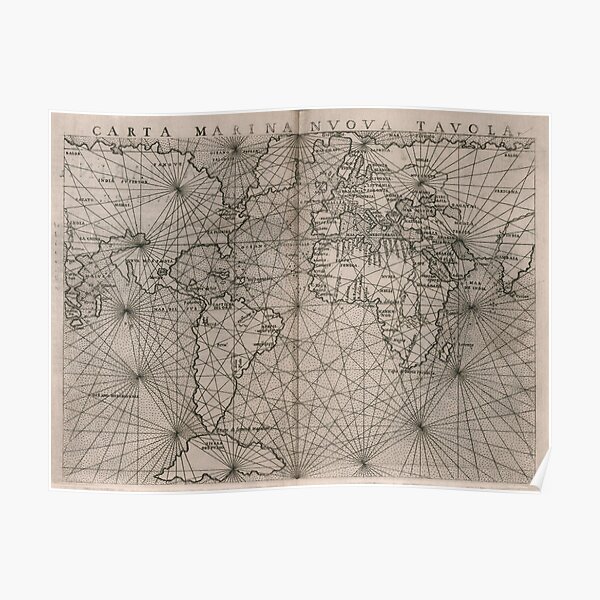 "Old world map marine chart 1561" Poster for Sale by trotamundos ...