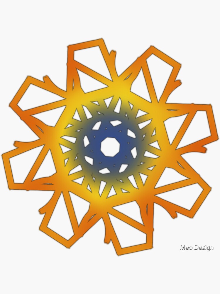 "Eight pointed star, sun with sunset colors" Sticker by RomeoAzahar ...