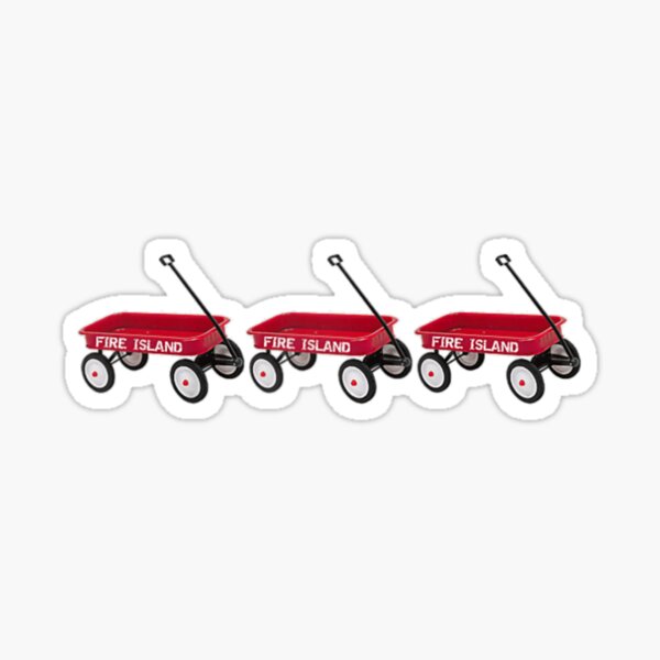 "Fire Island Red Wagon Summer Beach Vacation Long Island Ny" Sticker by ...
