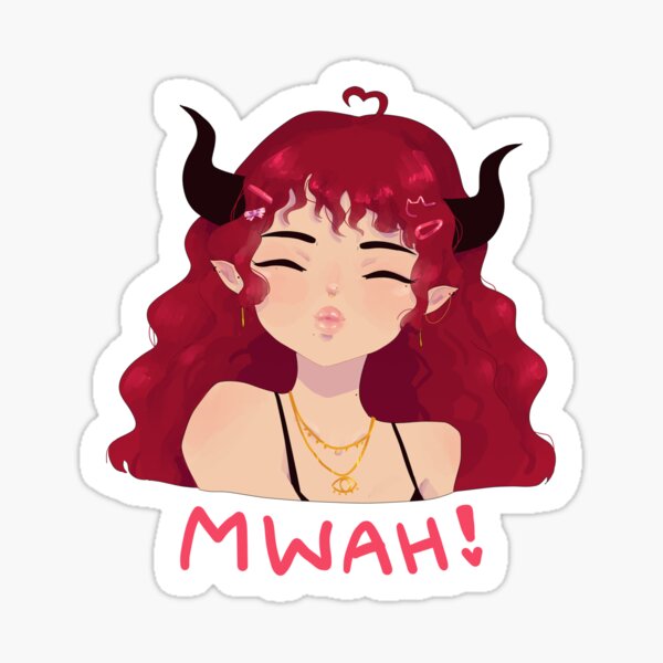 "MWAH!" Sticker by Yasmine-Yadira | Redbubble