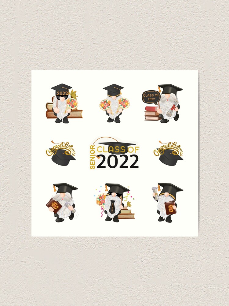 "Senior Class Of 2022 | Graduation | Gnome | Sticker Pack" Art Print by ...
