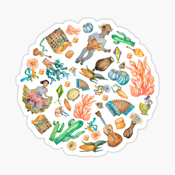 "Brazilian Festa Junina. Party of June" Sticker for Sale by KateLanbina ...