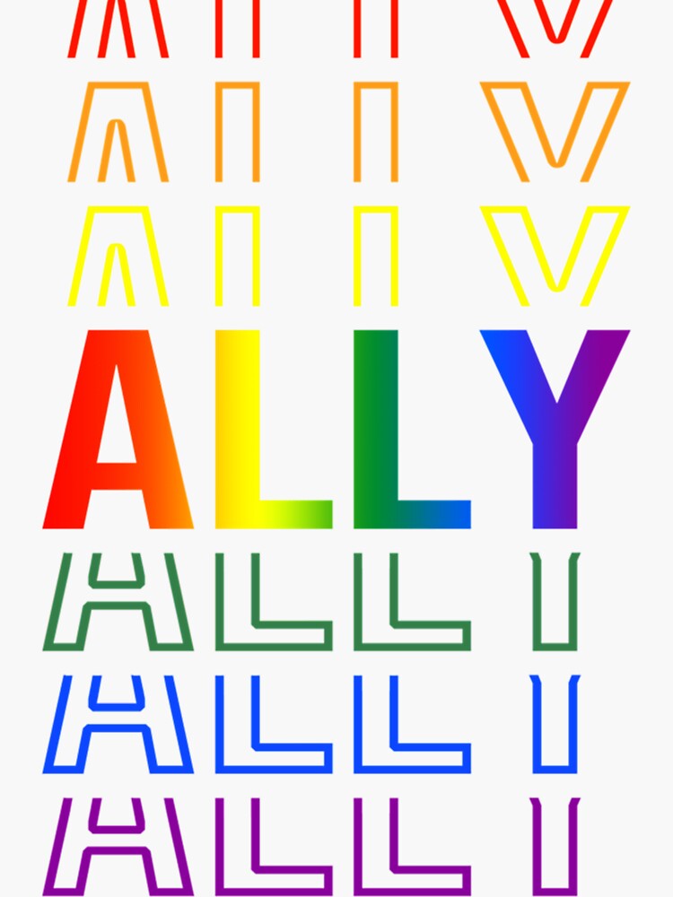"Ally LGBT Pride Rainbow Flag Parade Ally" Sticker for Sale by ...
