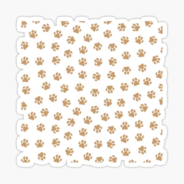"Light brown Dog Paw Print Pattern" Sticker for Sale by patterniastudio ...