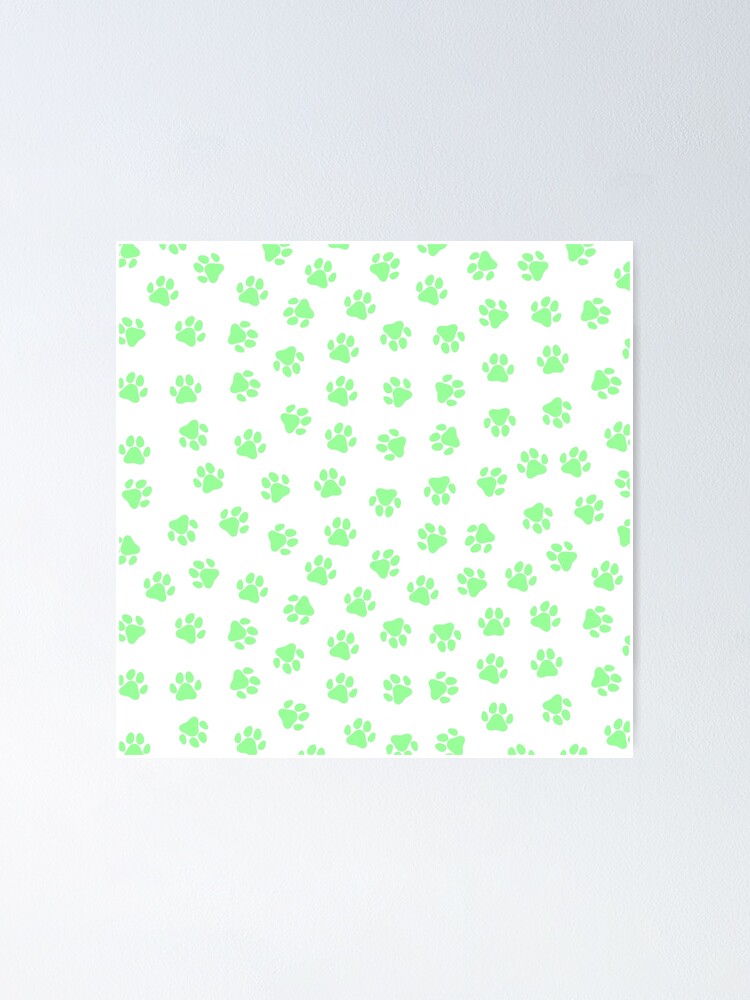 "Mint green Dog Paw Print Pattern" Poster for Sale by patterniastudio ...