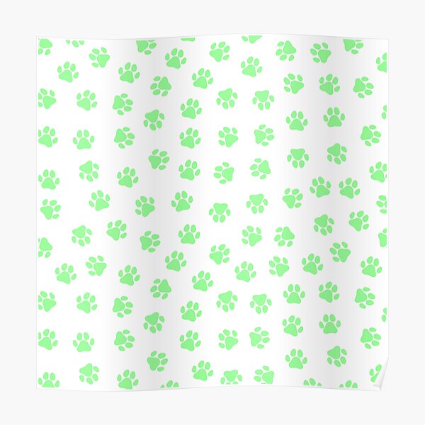 "Mint green Dog Paw Print Pattern" Poster for Sale by patterniastudio ...
