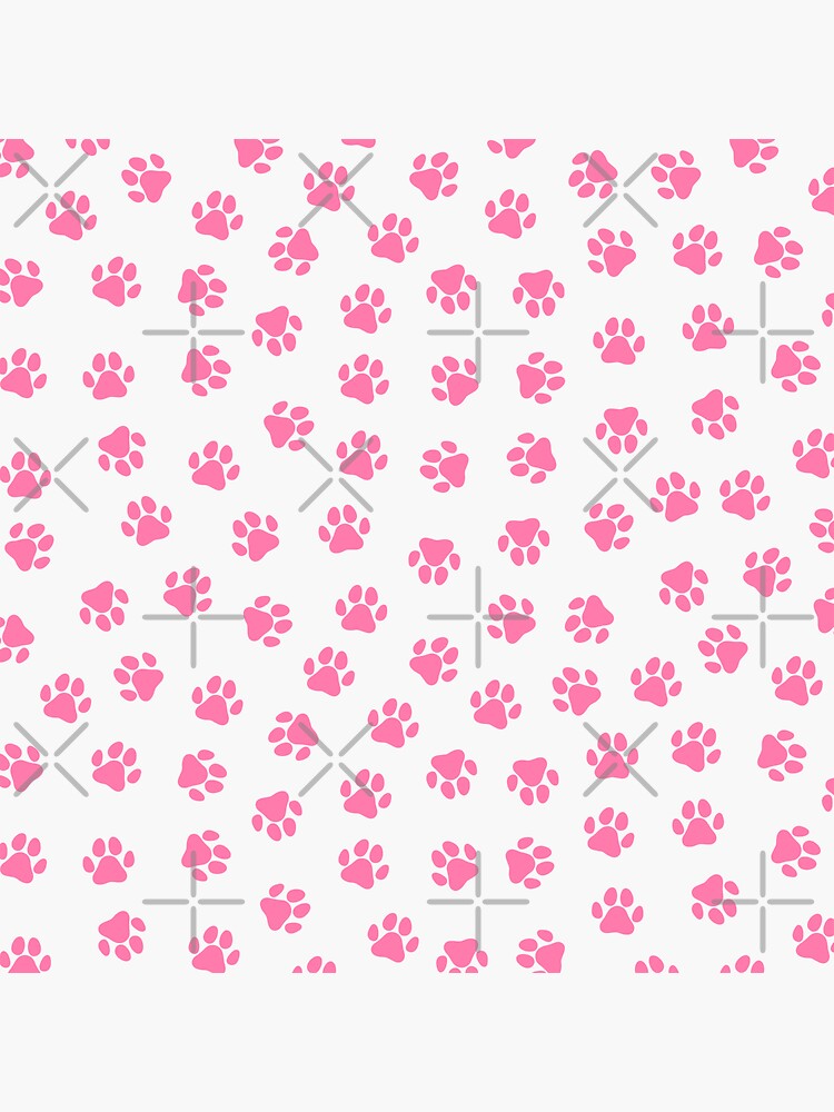 "Pink Dog Paw Print Pattern" Sticker for Sale by patterniastudio ...