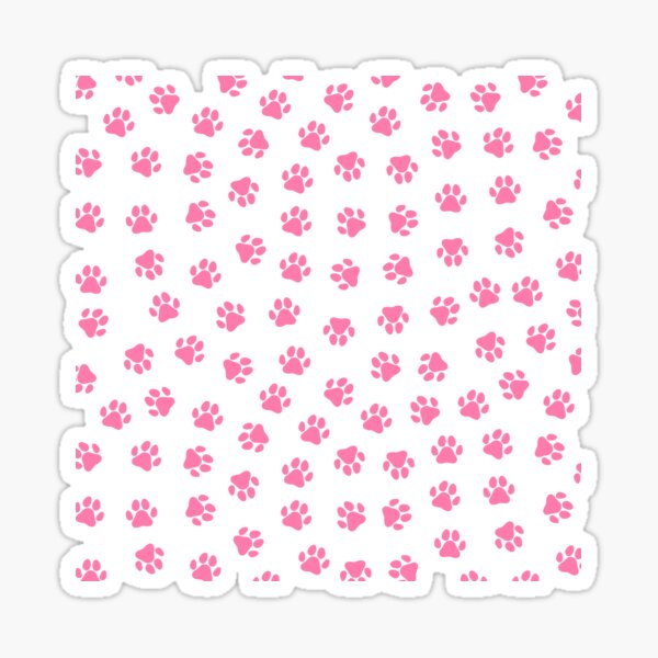 "Pink Dog Paw Print Pattern" Sticker for Sale by patterniastudio ...