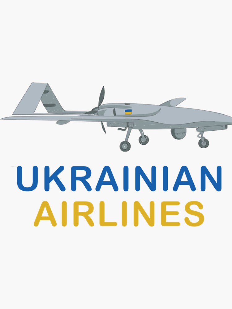 "Bayraktar TB2 Turkish Drone with Ukrainian Flag " Sticker by ...