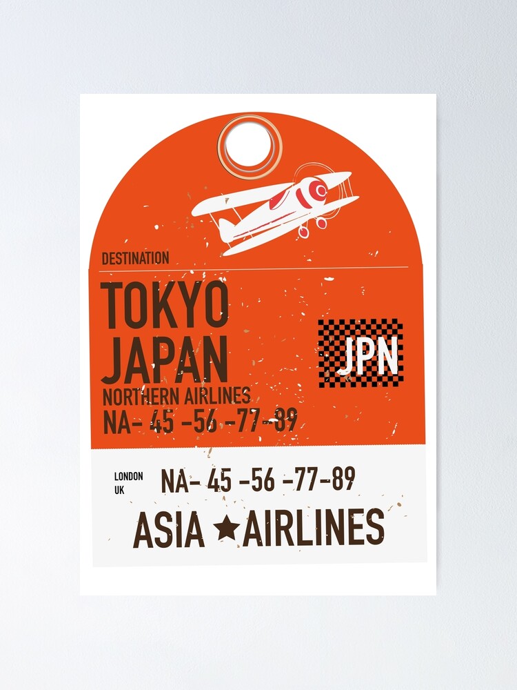 "Tokyo Japan travel ticket" Poster for Sale by vectorwebstore | Redbubble