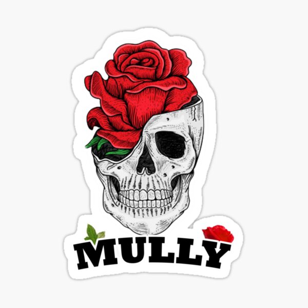 "Mully Skull Red Roses " Sticker by GoodAtInternett | Redbubble