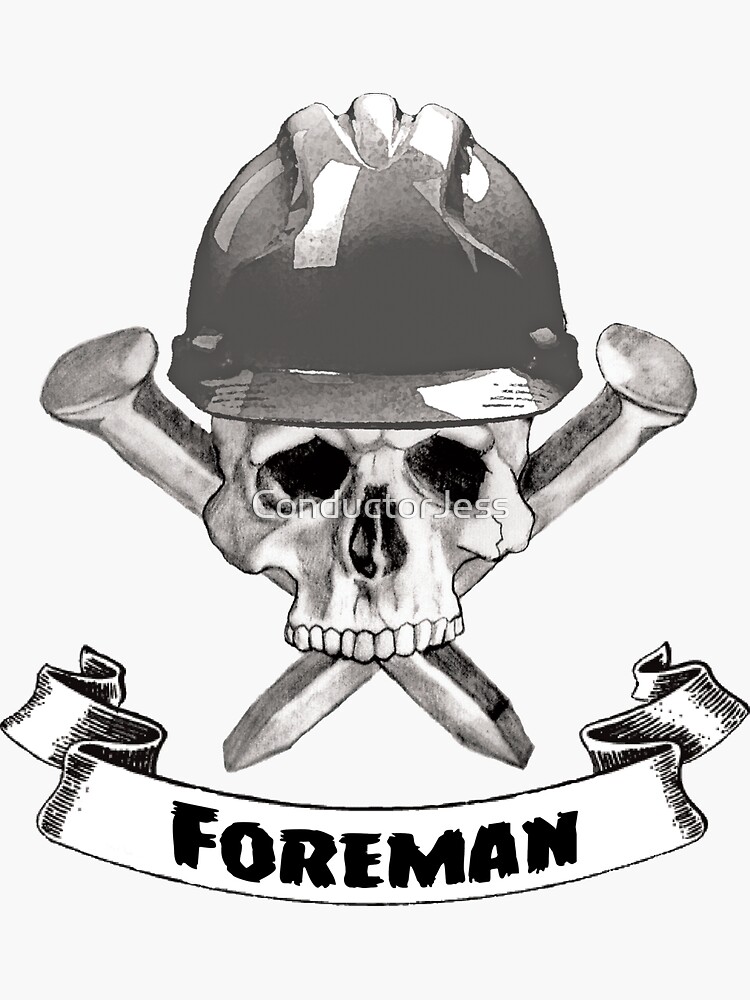 "Foreman Skull and Spikes Crossbones" Sticker for Sale by ConductorJess ...