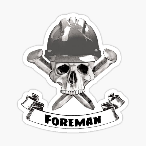 "Foreman Skull and Spikes Crossbones" Sticker for Sale by ConductorJess ...