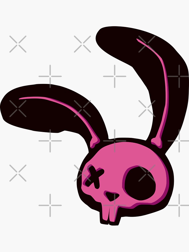 "Pink Punk Bunny Skull Graphic" Sticker by iscaStudioArt | Redbubble