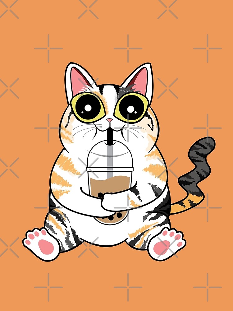 "Boba Drinking Cat | Calico Cat" Poster for Sale by leBoosh-Designs ...