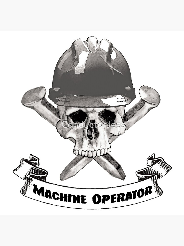 "Machine Operator Skull and Spike Crossbones" Poster for Sale by ...