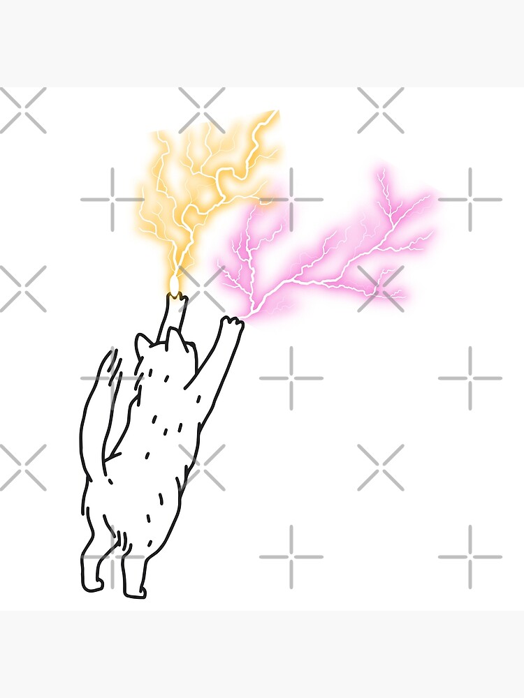 "Kitty Cat Lightning Of Cute Black Cat Emitting Lightning Bolts, For ...