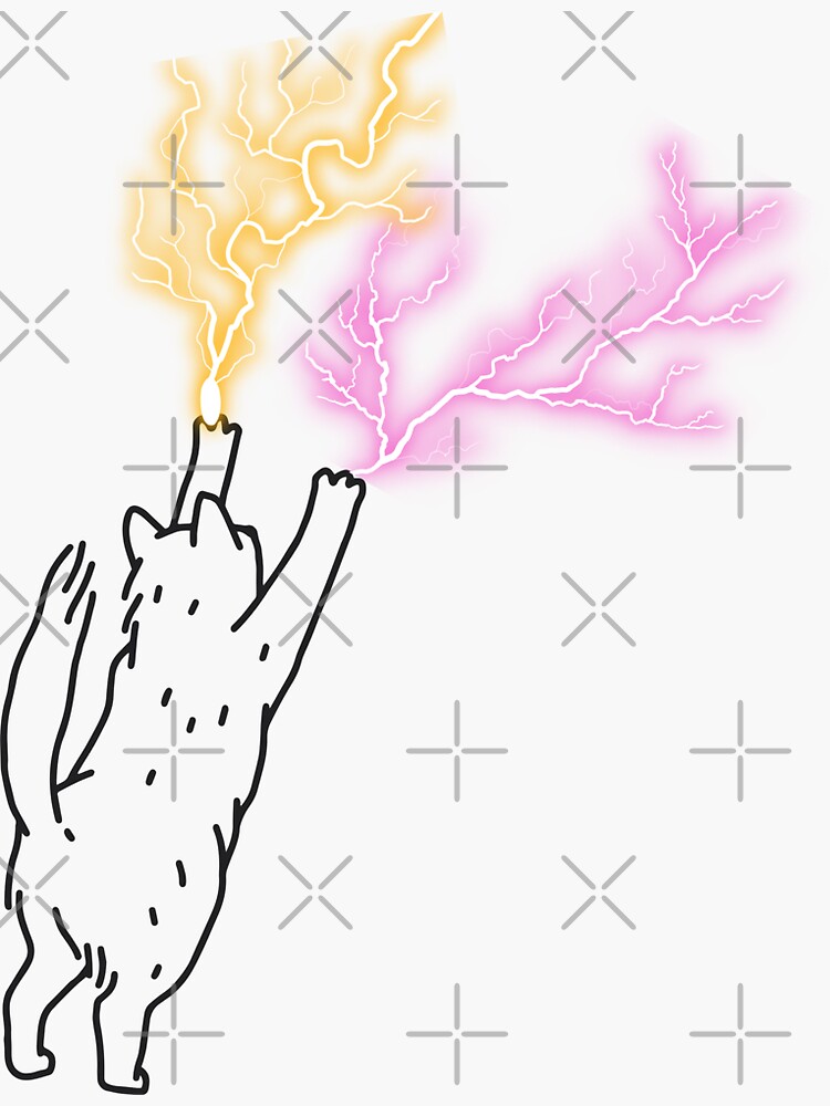 "Kitty Cat Lightning Of Cute Black Cat Emitting Lightning Bolts, For ...