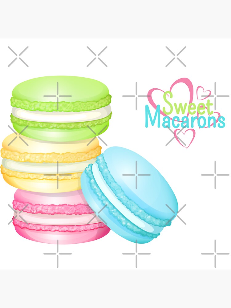 "Macaroon Stack- pink, green, blue and yellow macaroons" Sticker by 3liliesworld | Redbubble