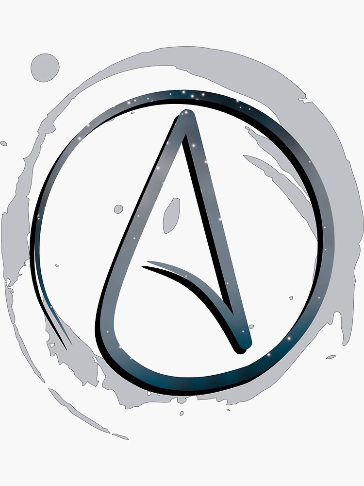 "Atheist Symbol No Gods" Sticker for Sale by JANKETDesign | Redbubble