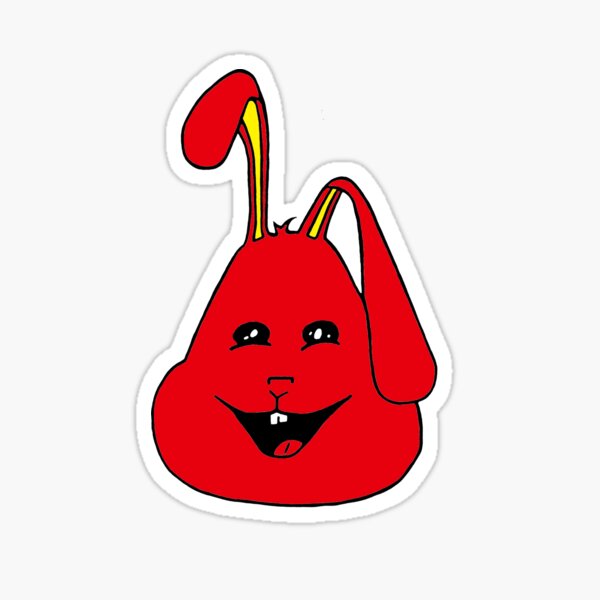 "Happy Bunny - Red" Sticker by MDHatch | Redbubble