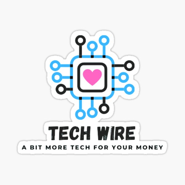 "Black and Blue Tech Wire Logo with Pink Heart!" Sticker by ...