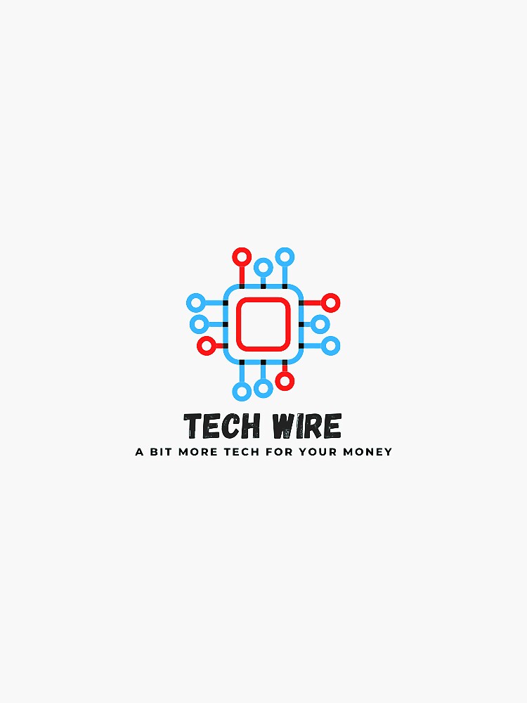 "Red and Blue Tech Wire Logo!" Sticker by VESTCorpStore | Redbubble