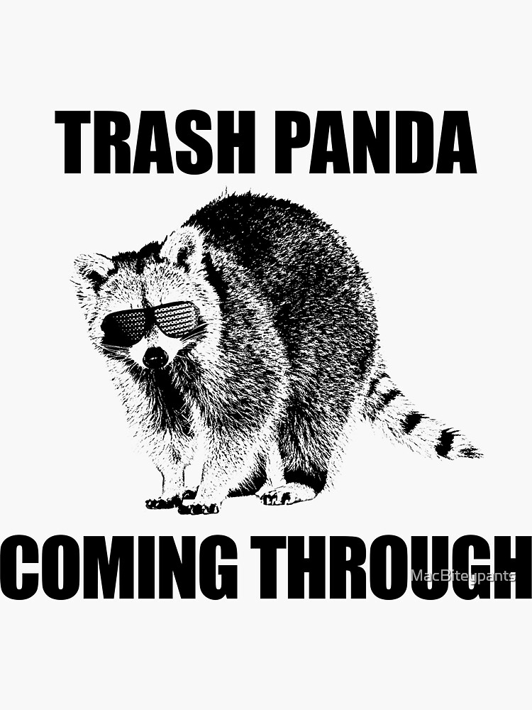 "Trash Panda, Coming Through! (B&W)" Sticker for Sale by MacBiteypants ...