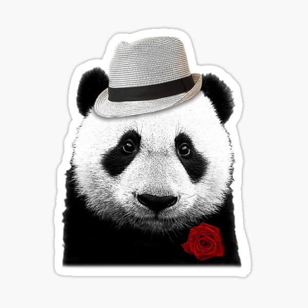 "Don Vito Pandaone panda bear portrait (white)" Sticker by ...