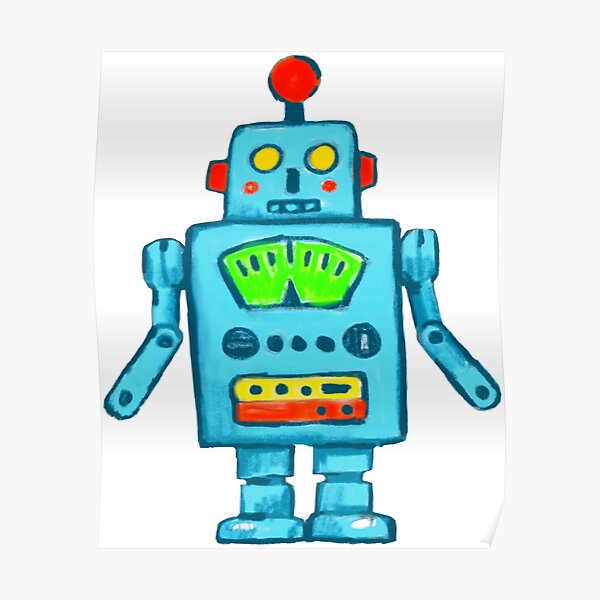 "Retro robot tin toy" Poster for Sale by ellission | Redbubble