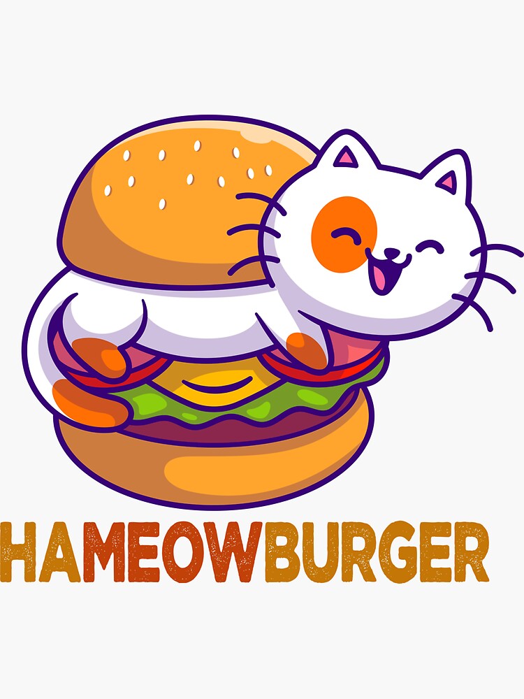 "MEOW BURGER" Sticker by Maikosu | Redbubble