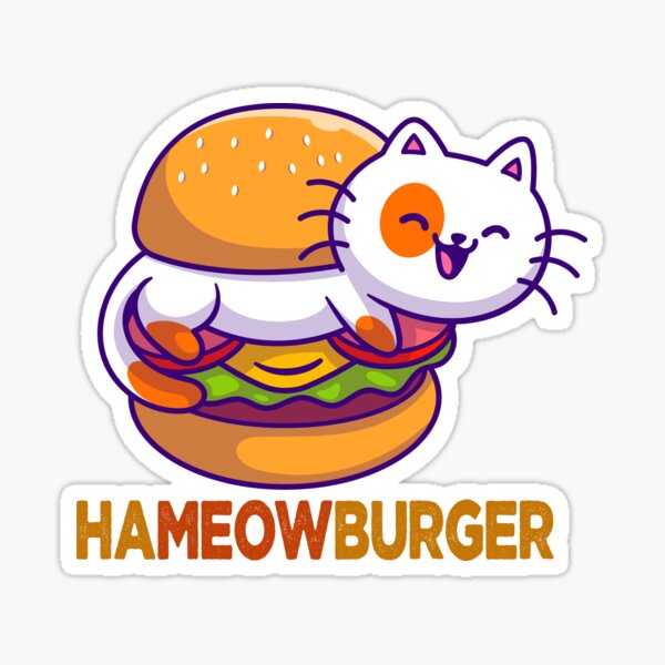 "MEOW BURGER" Sticker by Maikosu | Redbubble