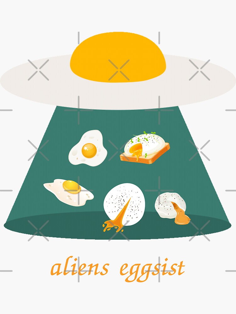 "Eggs aliens breakfast" Sticker by AnadeeaLupu | Redbubble