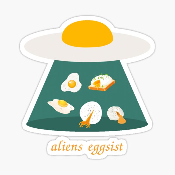 "Eggs aliens breakfast" Sticker by AnadeeaLupu | Redbubble