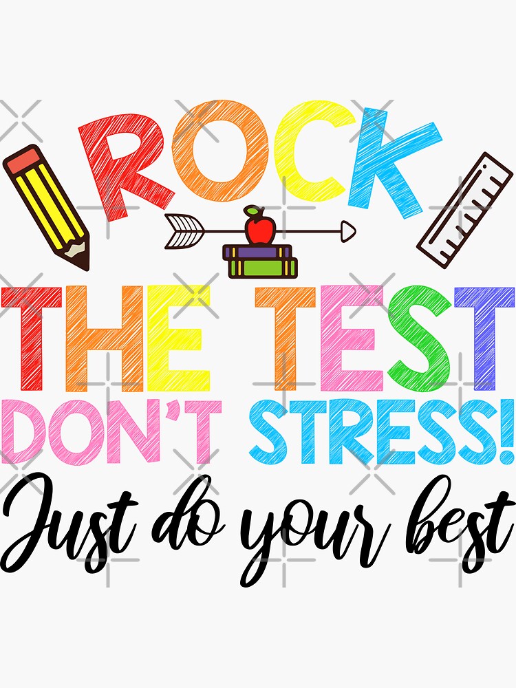 "Rock The Test Funny Teacher Test Day Testing Day" Sticker for Sale by ...