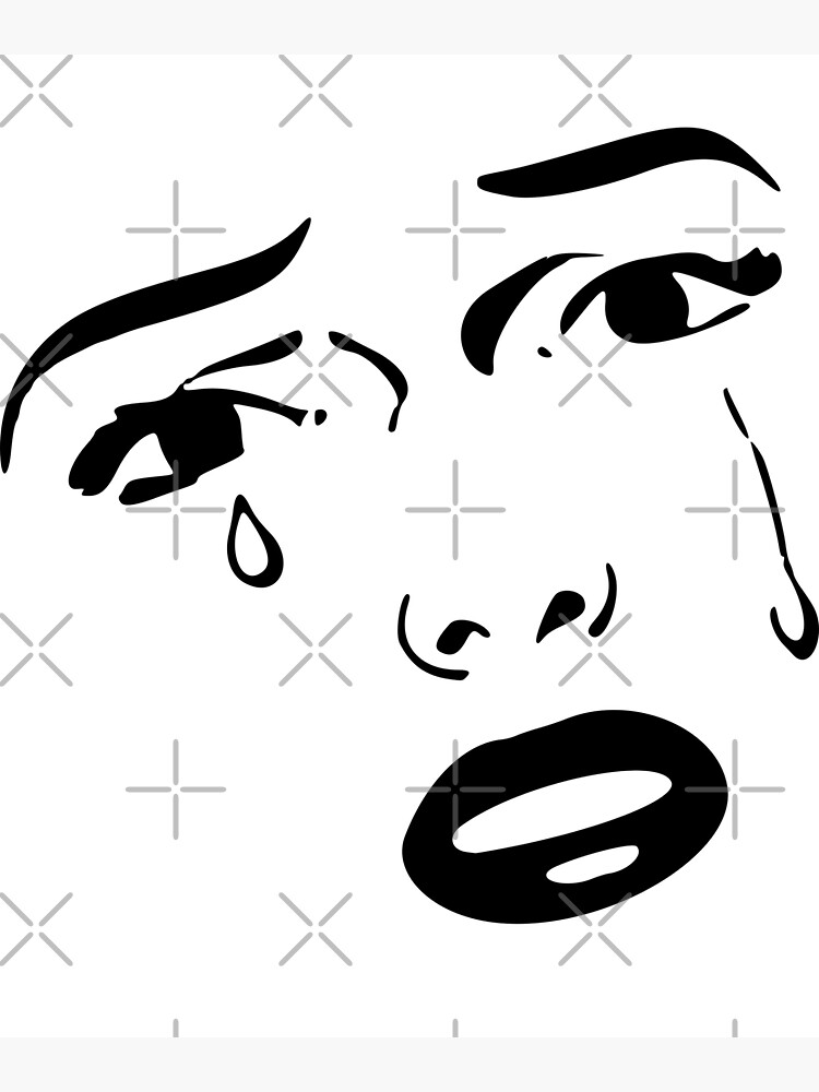 "Crying Comic Girl Face" Sticker by Comicsorama | Redbubble