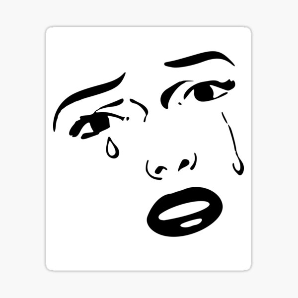 "Crying Comic Girl Face" Sticker by Comicsorama | Redbubble