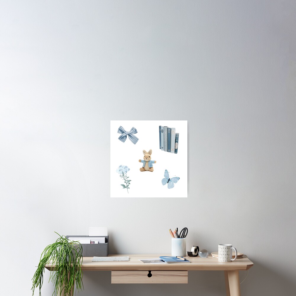 "light blue cottagecore aesthetic pack" Poster for Sale by celestivl ...