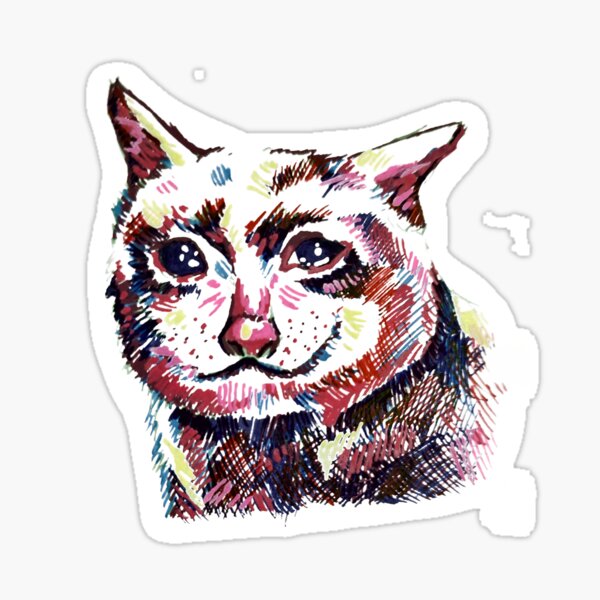 "Crying cat" Sticker for Sale by Nevermind-artss | Redbubble