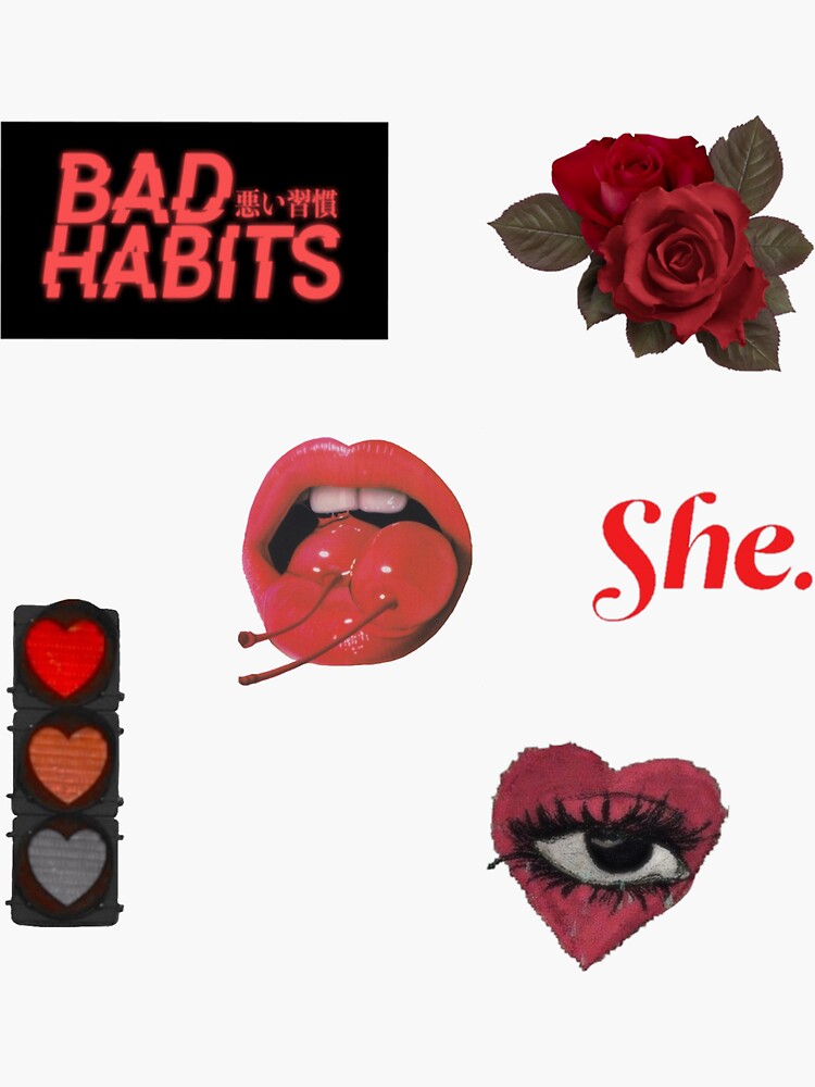 "deep red aesthetic pack" Sticker by celestivl | Redbubble