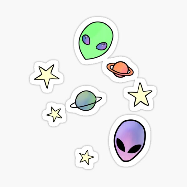 Cute Space Things Sticker For Sale By Rainbowcatnip Redbubble 