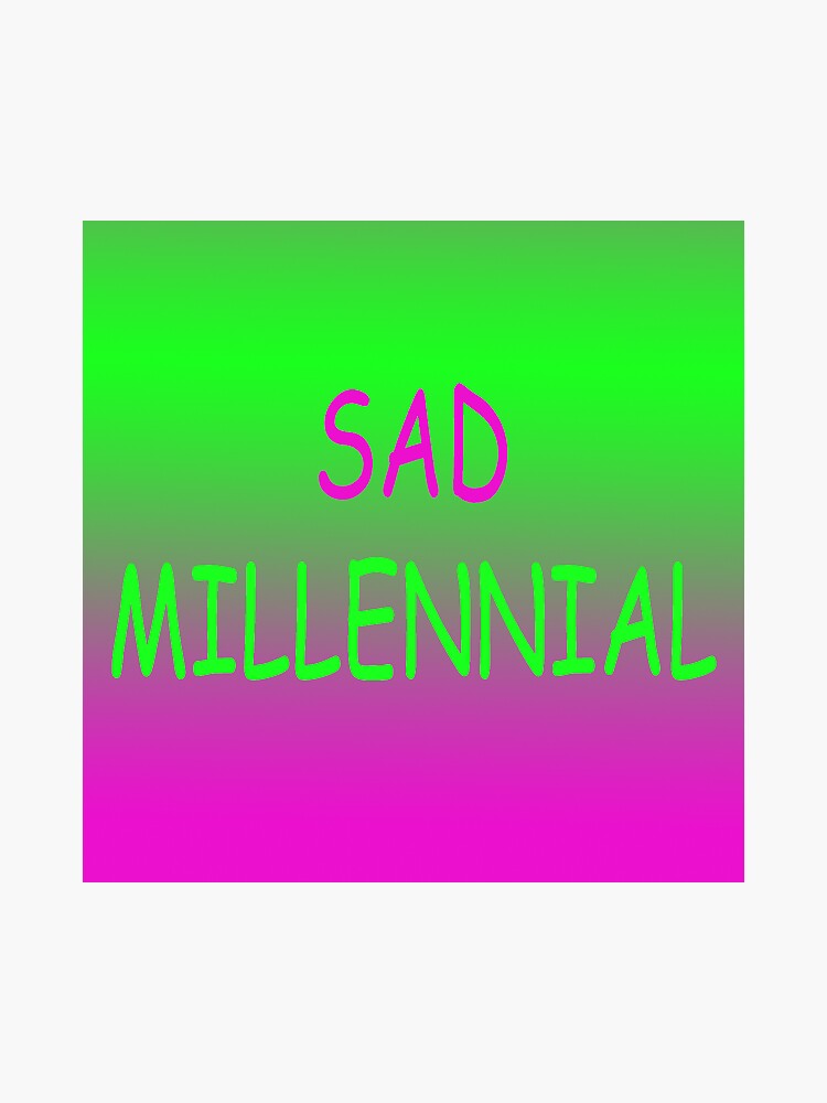 "Sad Millennial Pink and Green " Sticker by kjbuschbascher | Redbubble