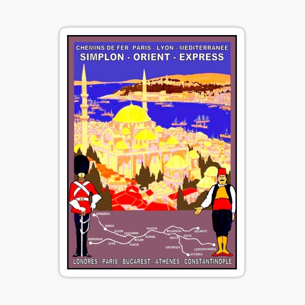 "SIMPLON ORIENT EXPRESS: Train Travel Advertising Print" Sticker for ...