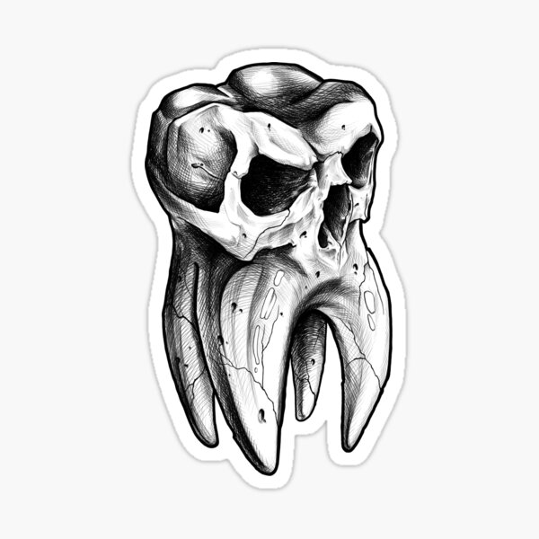 "sketch of an evil tooth,dentistry,doctor" Sticker for Sale by voron1 ...