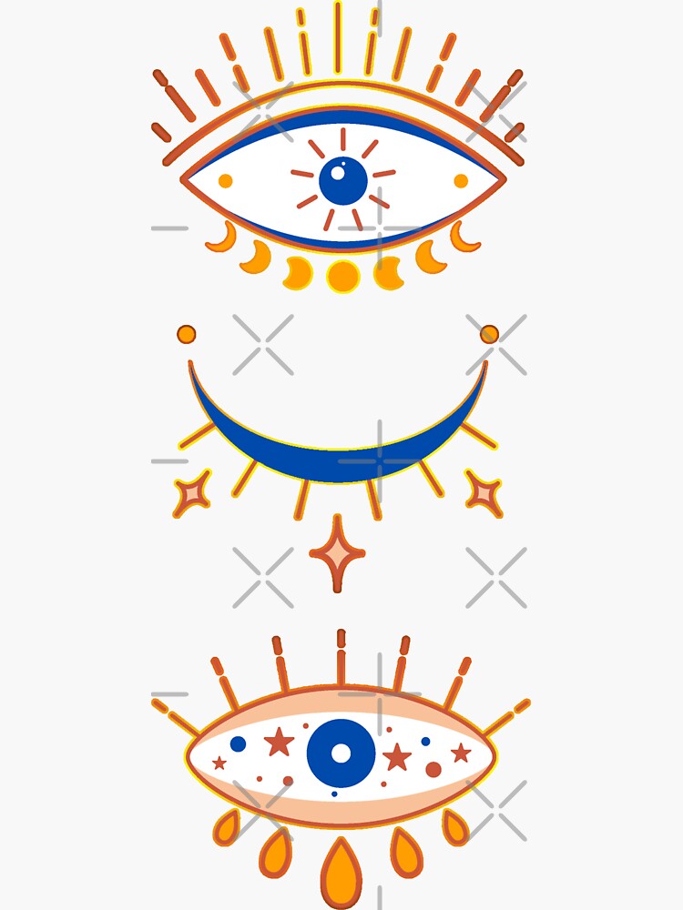 "Evil Eyes Chakra Energy Meditation Hamsa Mystical Celestial" Sticker ...